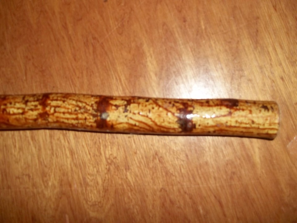 Very nice TIGER PRINT SOLID WOOD WALKING STICK BEAUTIFUL A TALL 58" X ...