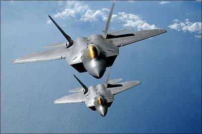 Poster, Many Sizes; F-22 Raptors Over Pacific Ocean During A Theater ...