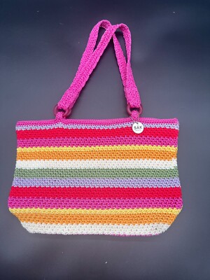 The SAK Original Handbag/Purse Bright Multi Color Pink Lining and Strap ...