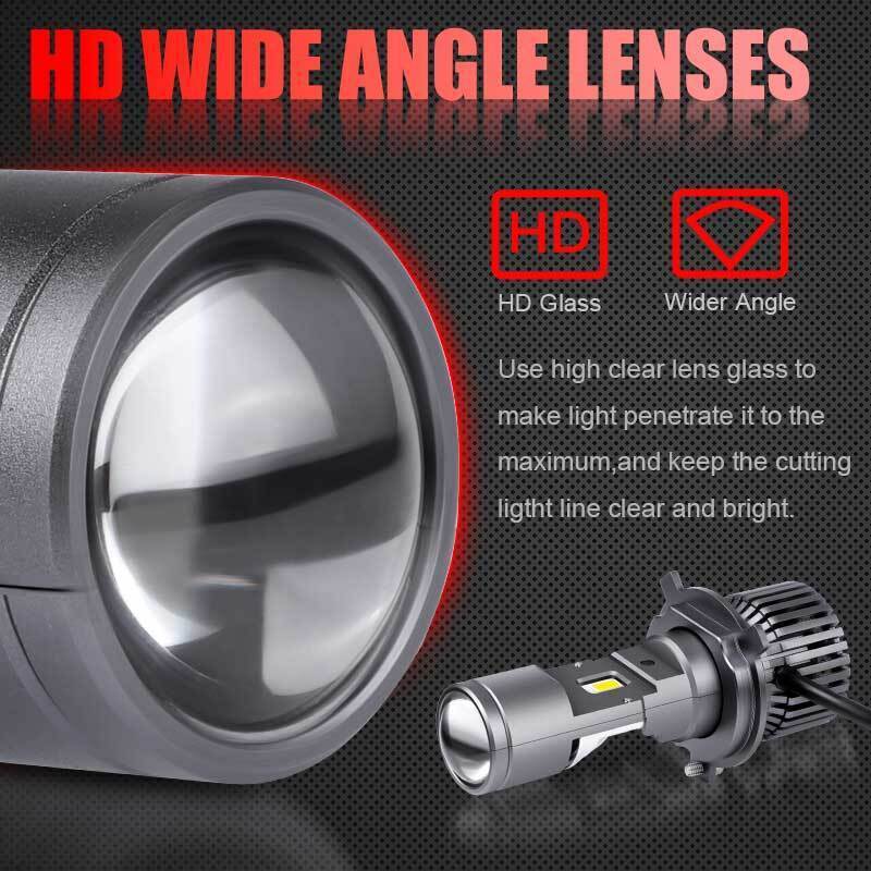 2x H4 100W 50000LM Mini Bi-LED Projector Lens Hi/Lo Beam Bulb Headlight ...
