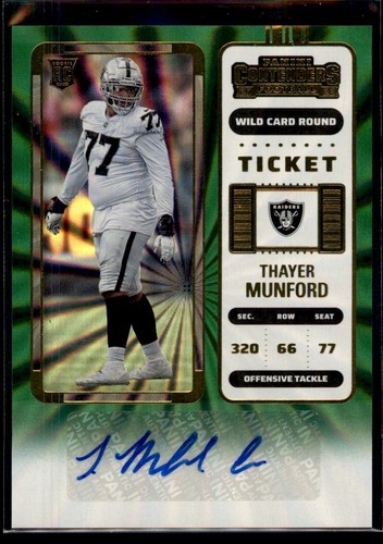 Thayer Munford 2022 Panini Contenders Wild Card RC Autograph Rookie ...