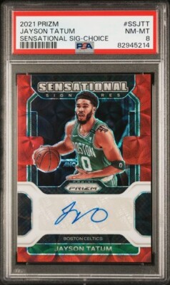 2021 Panini Prizm Jayson Tatum Choice Red Sensational Signatures Auto ...