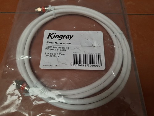 KINGRAY KLE200W 2m RG6 TRI-SHIELD TV COAXIAL ANTENNA CABLE MALE F MALE F F31117 | eBay Australia