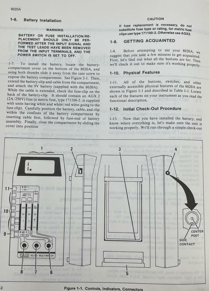 Fluke 8020A 3-1/2 Digit Portable Multimeter Instruction Manual | eBay