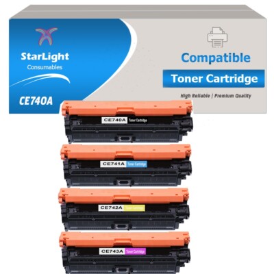 4 Toner Cartridge CE740A 307A Compatible With HP Colour LaserJet CP5225 ...