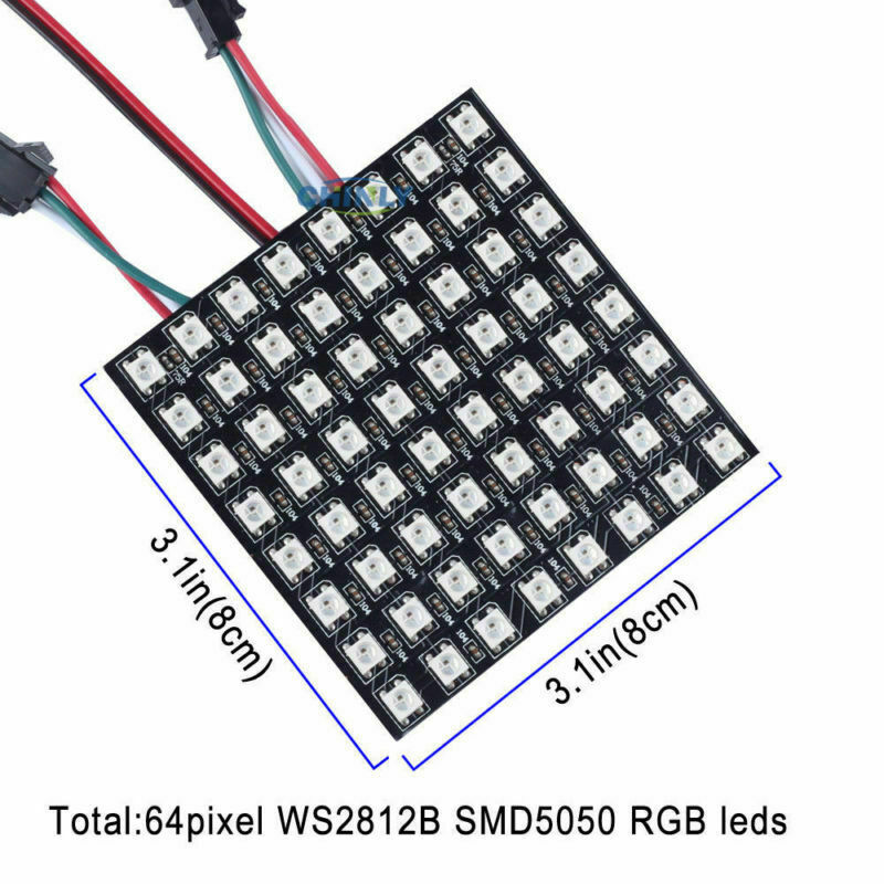WS2812B LED Flexible Panel Matrix Screen 5050 RGB Addressabl e 64 256 ...