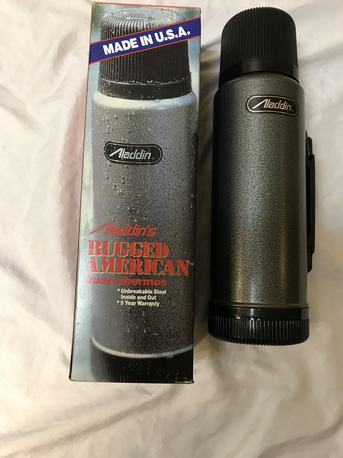Vintage Aladdin No. SB950H Steel Quart Thermos w BOX Rugged American | eBay