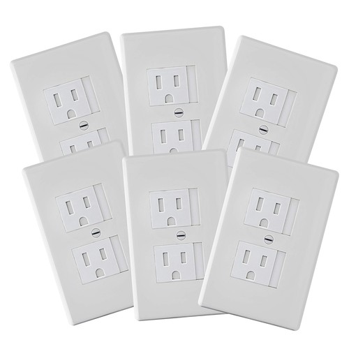 6-Pack Self-Closing Outlet Covers (For Center Screw Outlets Only ...
