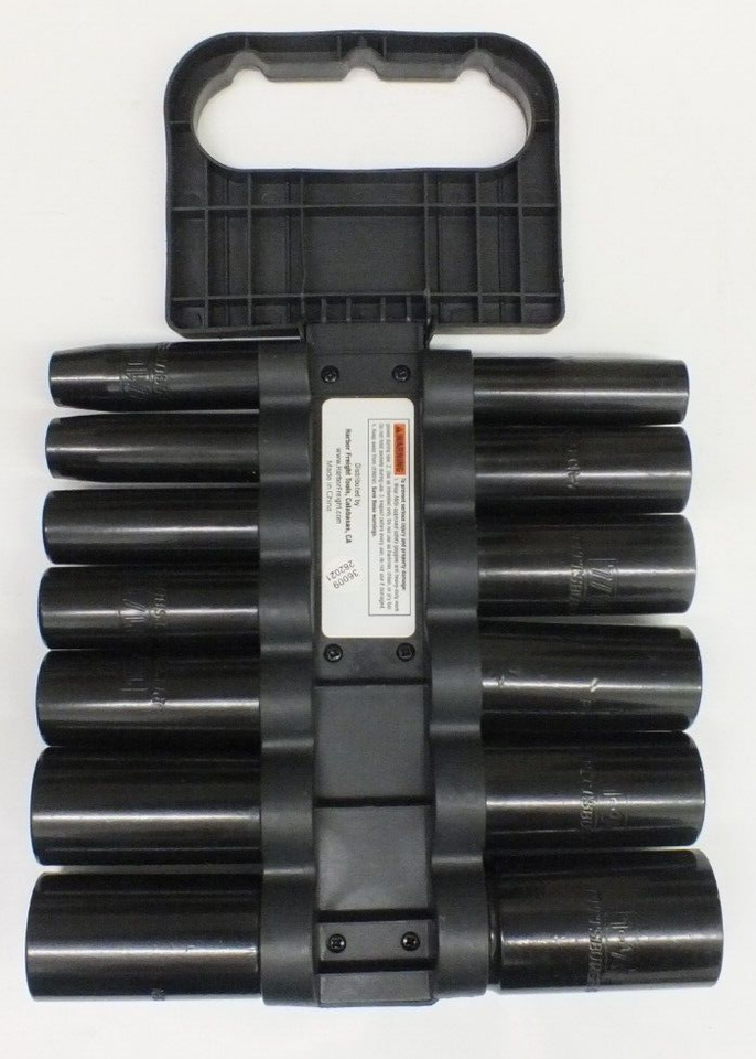 Pittsburgh #69560 1/2" Drive 13pc Deep Impact Socket Set SAE 6pt Size 1 ...