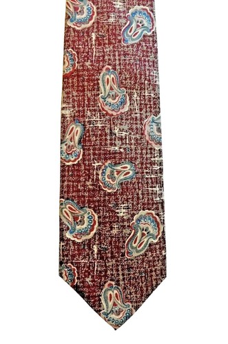 Nina Ricci Asiana Airlines Necktie Maroon Tan Blue 100% Silk Tie | eBay UK