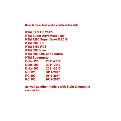 Fault code scanner diagnostic OBD2 tool for KTM DUKE - 690 990 1190 ...