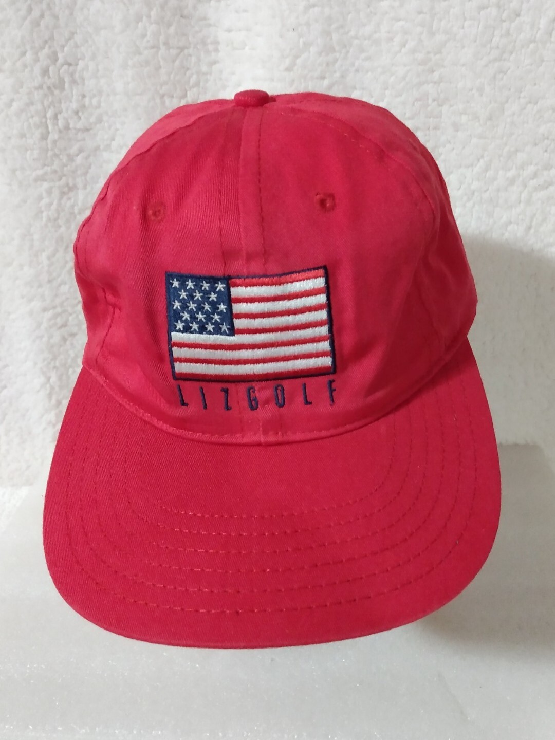 Vintage Liz Claiborne LizGolf Flag Logo Red Womens Golf Hat Cap Snap ...