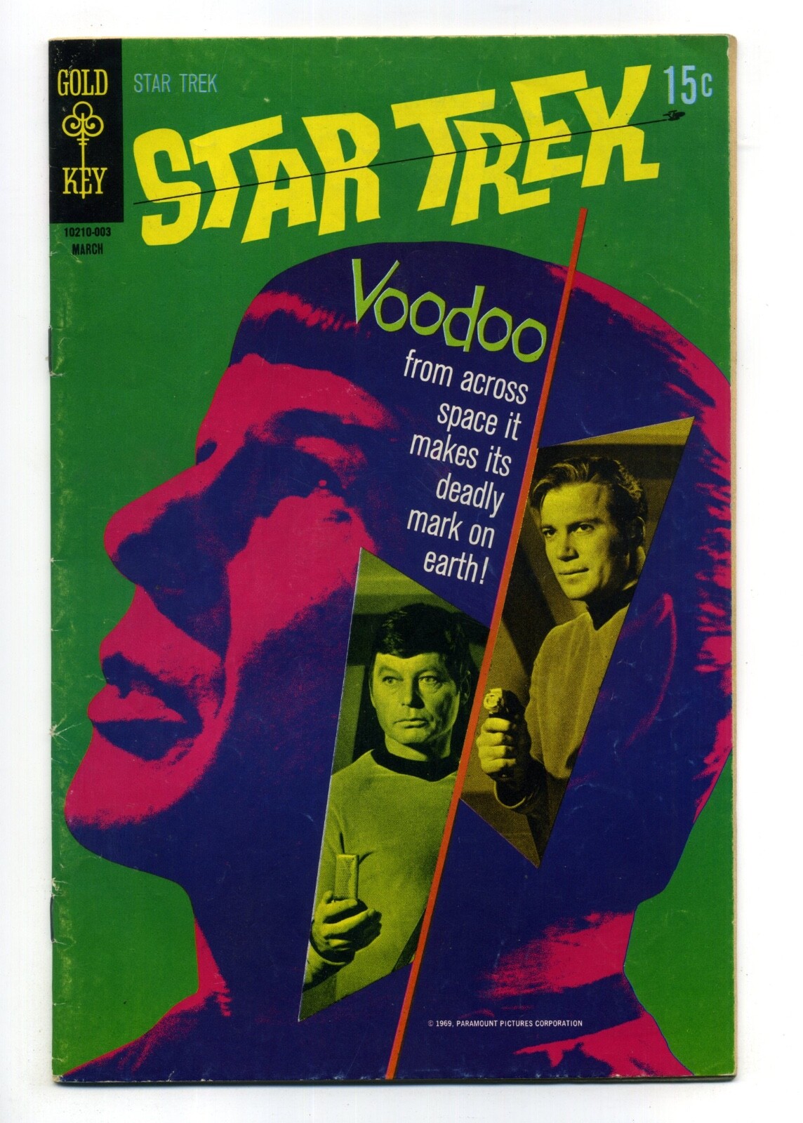 STAR TREK #8 ~ GOLD KEY COMIC ~ Great Spock Kirk Bones COVER ~ GLOSSY ...