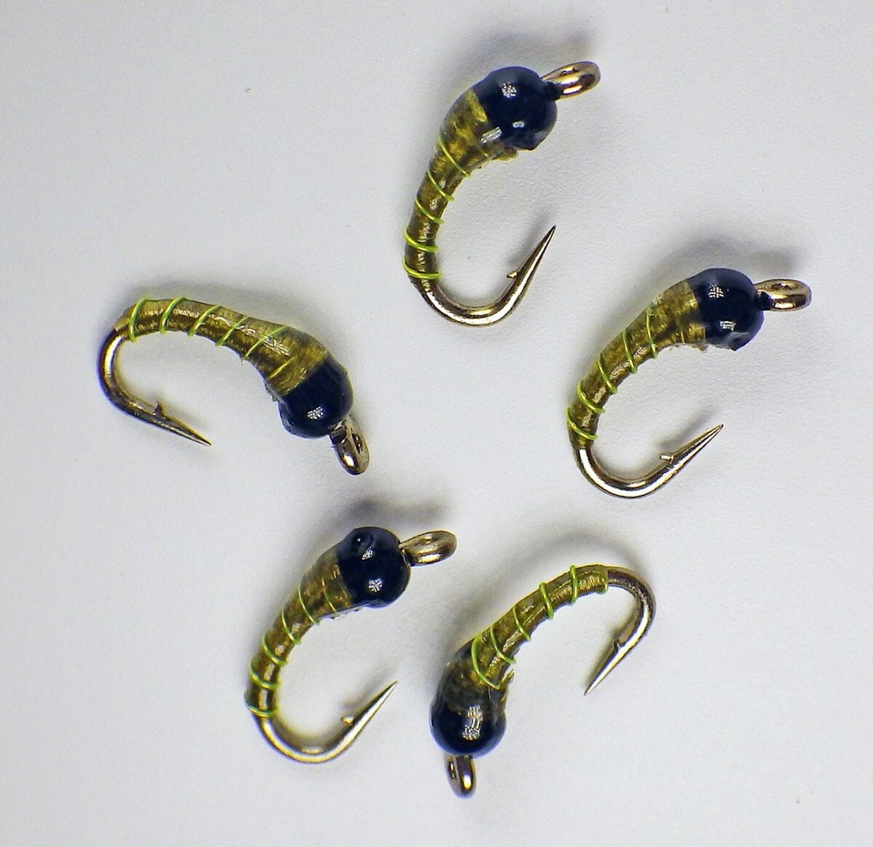 Zebra Midge Tungsten Nymphs Olive Chart. - Premium Trout Fly Fishing ...