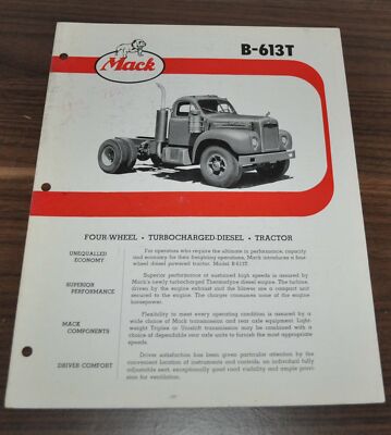 1959 Mack B Series B-613T Truck Specification Brochure Prospekt | eBay