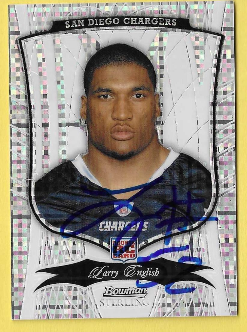 2009 Bowman Sterling Xfractor Larry English Chargers In Person RC ...