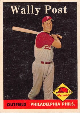 1958 Topps Baseball Wally Post #387 VG+ or BETTER PHILADELPHIA PHILLIES ...