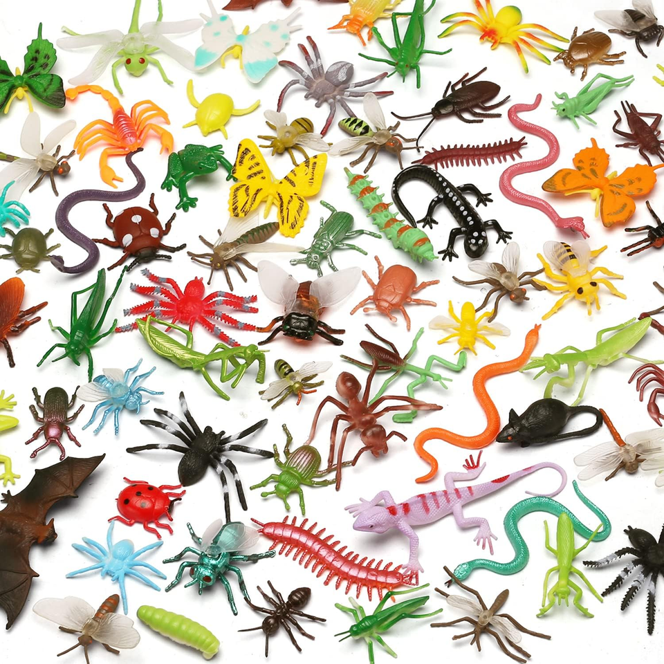 76 Pack Mini Plastic Bug Set, Realistic Insects Toy for Child, Fake ...