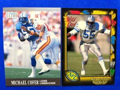 NFL - Michael Cofer 1991 Fleer Ultra & 1991 Wild Card Football - Lions ...