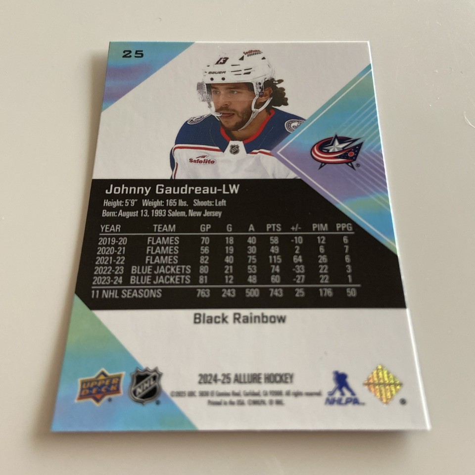 NHL Card-Johnny Gaudreau-Black Rainbow-Allure 2024-25-Columbus | eBay UK