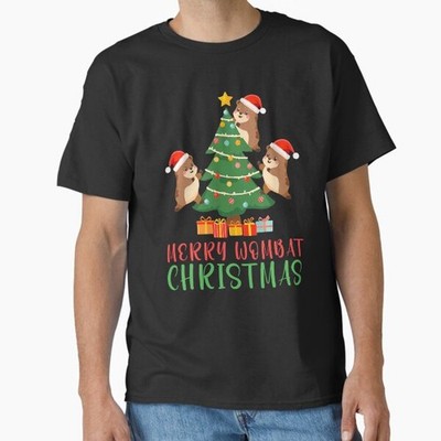 Merry Wombat Christmas - Funny Santa Wombats Premium T-SHirt S-3XL ...