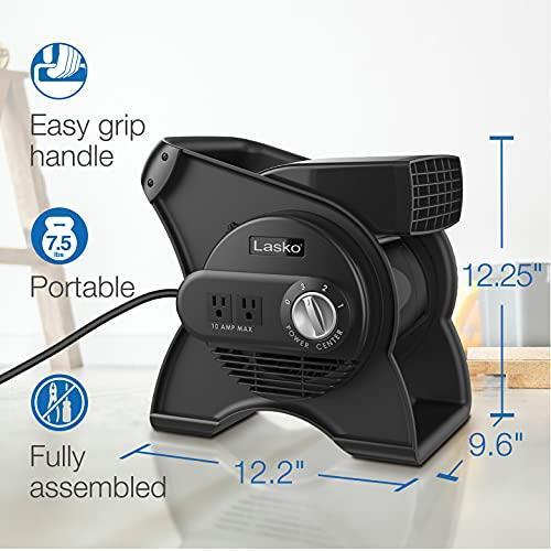Lasko U12104 High Velocity Pro Pivoting Utility Fan for Cooling ...