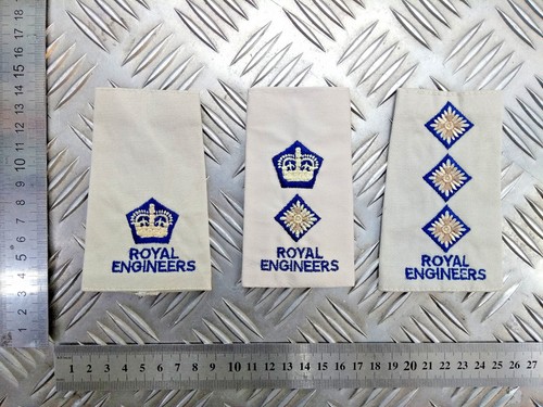 Royal Engineers RE Light Khaki / Cream Dark Blue Edged Rank Slides ...