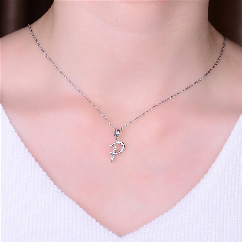 Letter 'P' Initial Pendant Charm, SILVER Jewellery, Alphabet Charms for ...