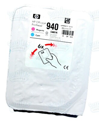 Genuine HP 940 Magenta/Cyan Printhead C4901A OfficeJet 8000 8500 8500A ...