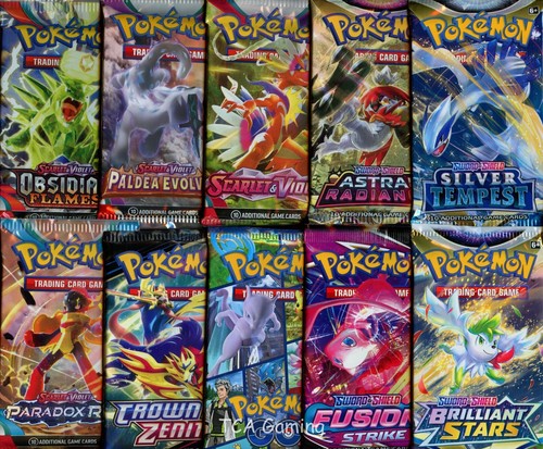 10x Pokemon Booster Pack Lot AUTHENTIC, UNWEIGHED, & SEALED Cards ...