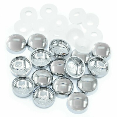 5 x CHROME SHOWER FRAME METAL ELECTROPLATED SCREW COVER CAPS 6/8g CSK ...