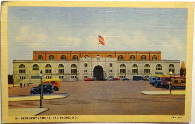 MD ~ 5th Regiment Armory ~ Baltimore, MD ~ 1943 Linen Postcard | eBay