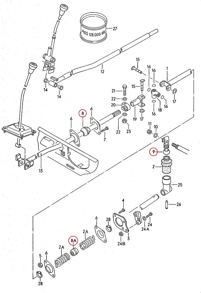 Shifter repair kit REAR for VW Volkswagen T3 Transporter Vanagon Bus ...