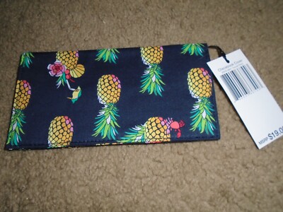 Vera Bradley navy fabric checkbook cover in Toucan Party pineapple ...