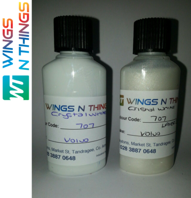 VOLVO CRYSTAL WHITE 707 TOUCH UP BRUSH CAR PAINT 3 stage 30ml | eBay