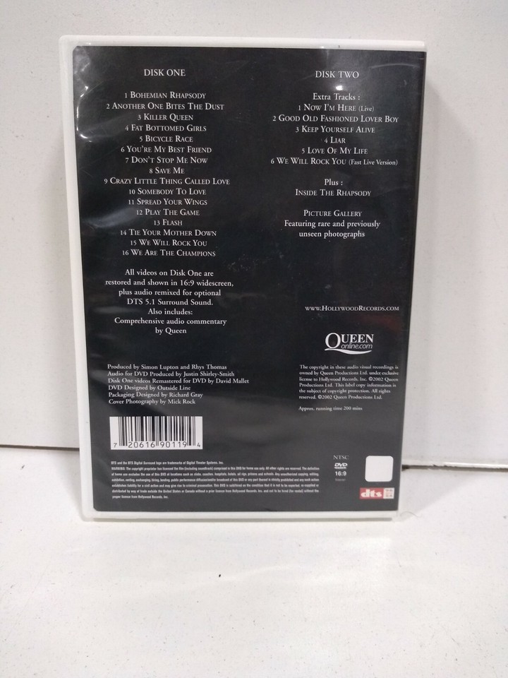 New Queen - Greatest Video Hits 1 (DVD, 2002, 2-Disc Set) 720616901194 ...