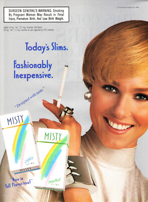 MISTY CIGARETTE AD #7 RARE 1992 VINTAGE OUT OF PRINT | eBay