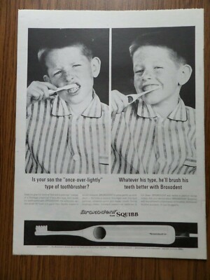 1963 Squibb Ad Broxodent Automatic Action Toothbrush | eBay