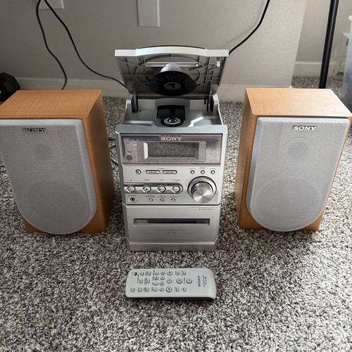 Sony CMT-NE3 HCD-NE3 Micro CD Cassette AM FM HiFi Speakers & Remote ...
