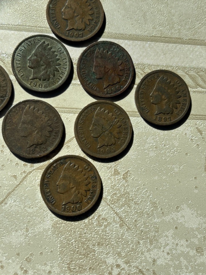 Old U.S. Coin Lot! 8 Indian Head Cent Penny. Free Shipping. More Hot ...