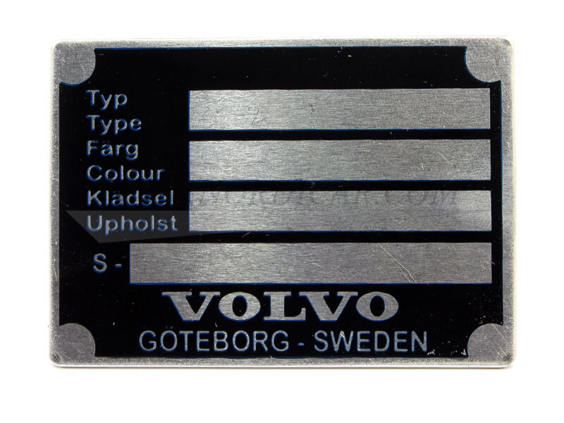 Volvo NOR0199 Identification plate Amazon P1800 140 164 1967-1974 | eBay