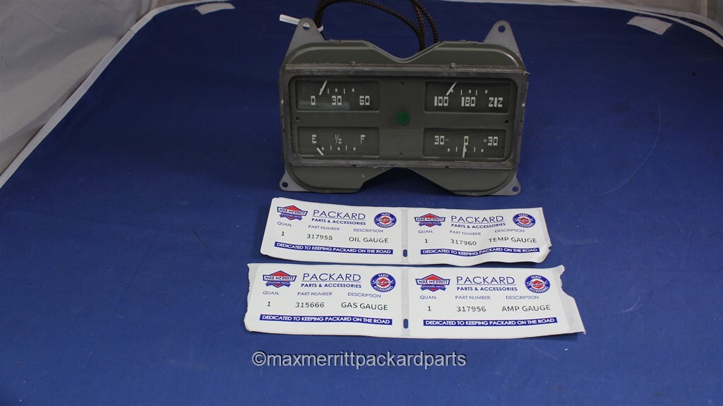 1937 Packard Junior Instrument Cluster Analog Speedometer Clock Fuel ...