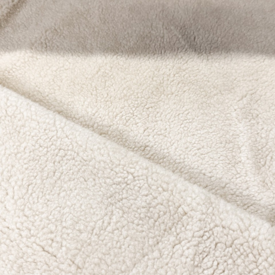 Short Hair Faux Fur Teddy Lambskin Imitation Ecru Cozy Faux Fur Fabric ...