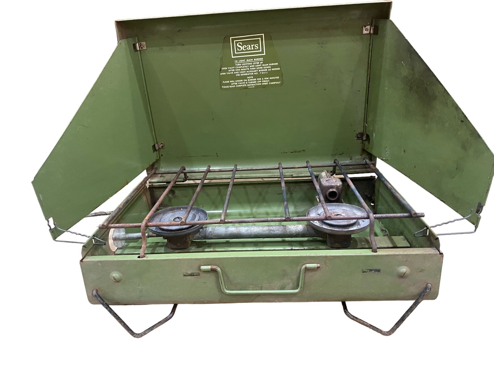 Vintage Sears Roebuck 2 Burner Camp Stove Model 476 72244 Lightly Used ...