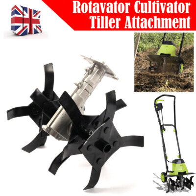 26MM 4 Blades 9 Spline Shaft Rotavator Cultivator Tiller Attachment ...
