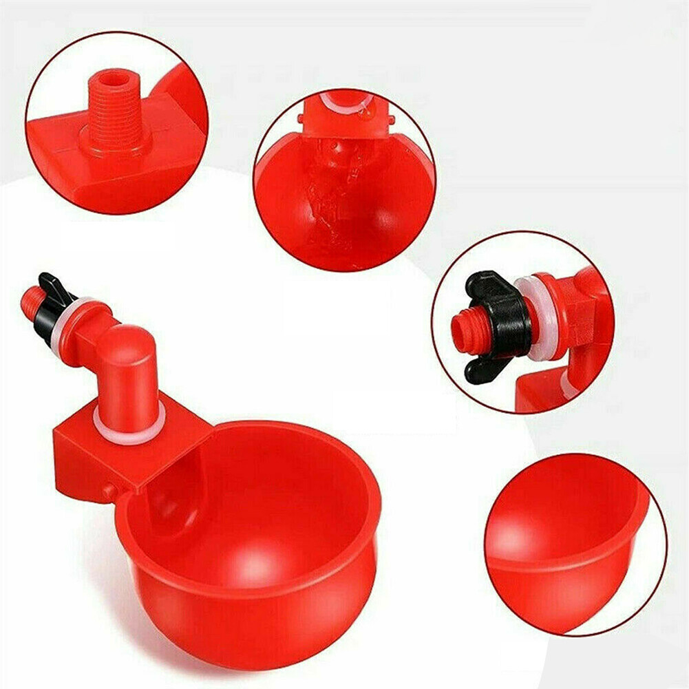 US 10 Pc Automatic Poultry Water Cups Drinker Chicken Duck Goose Turkey ...