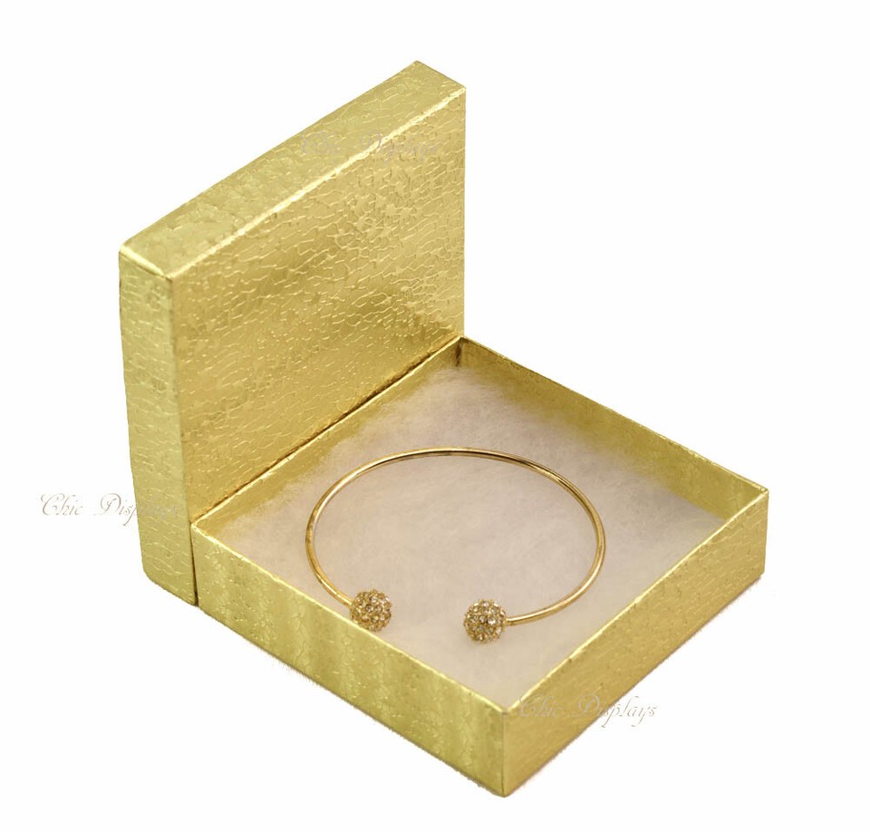 Cotton Filled Jewelry Boxes Gold Color Gift Boxes for Jewelry Lots 20 ...