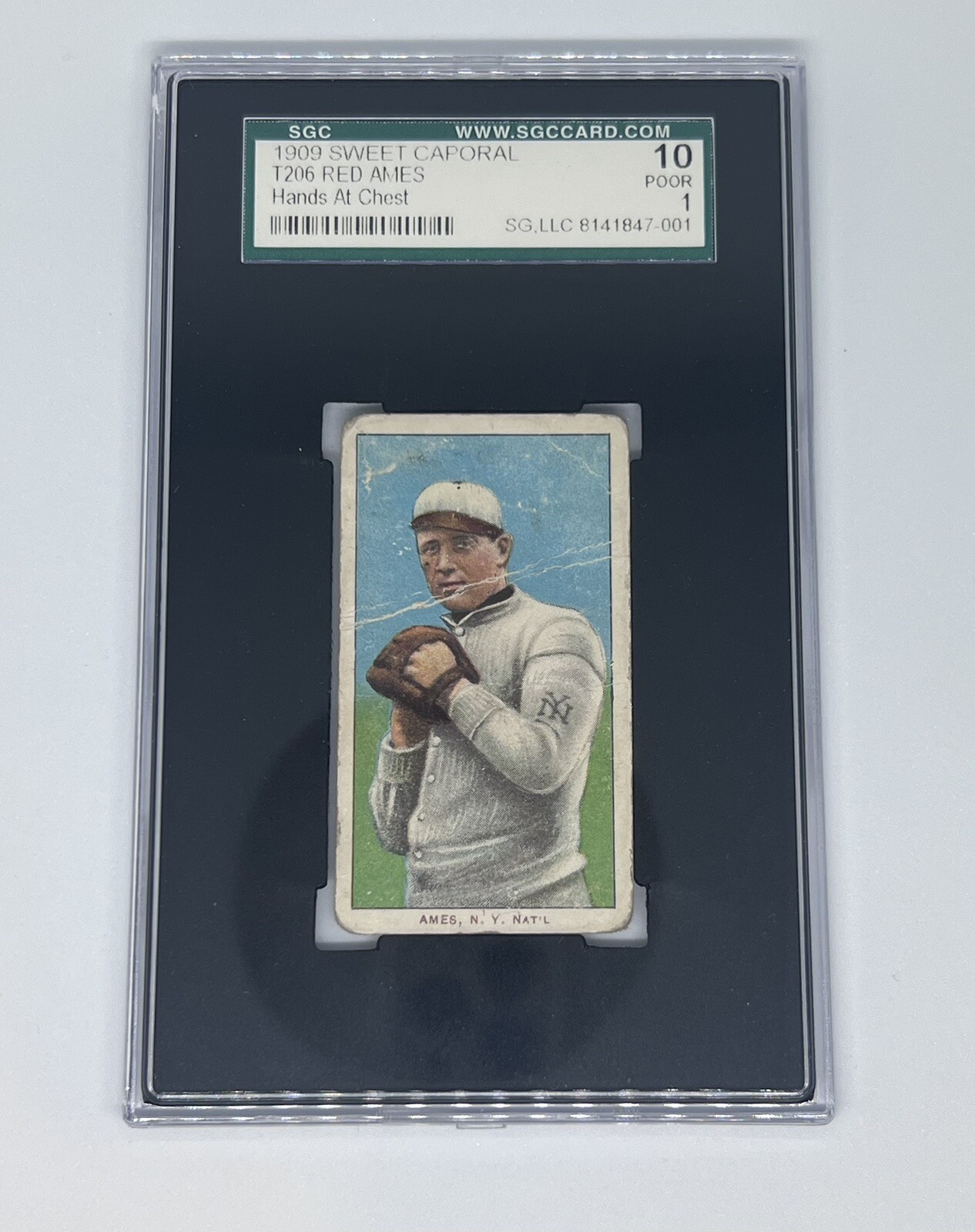 1909-11 T206 Set-Break Red Ames Hands at Chest Sweet Caporal SGC 1 | eBay