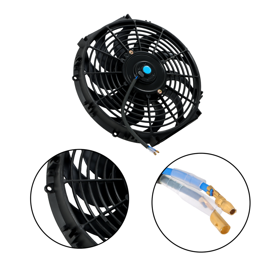 2PC 12" 12V Universal Slim Fan Push Pull Electric Radiator Cooling Fan ...
