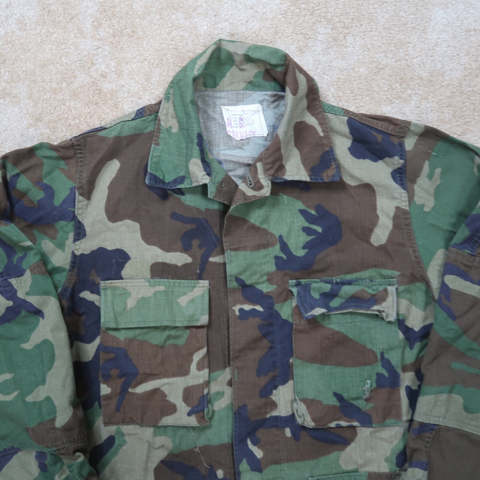 Vintage US Army Hot Weather combat Coat BDU Camouflag… - Gem